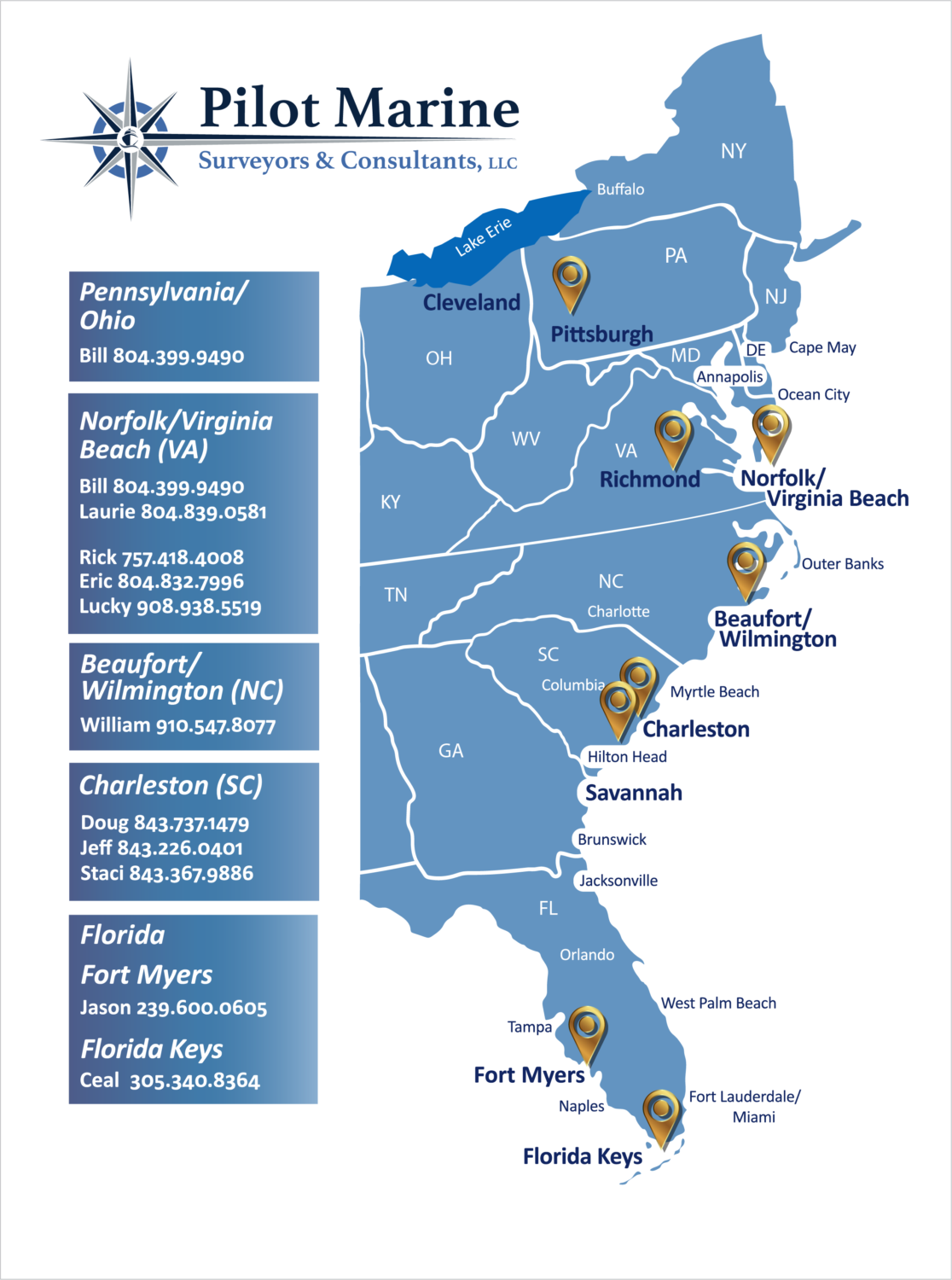 Office Locations and Coverage Map - Pilot Marine